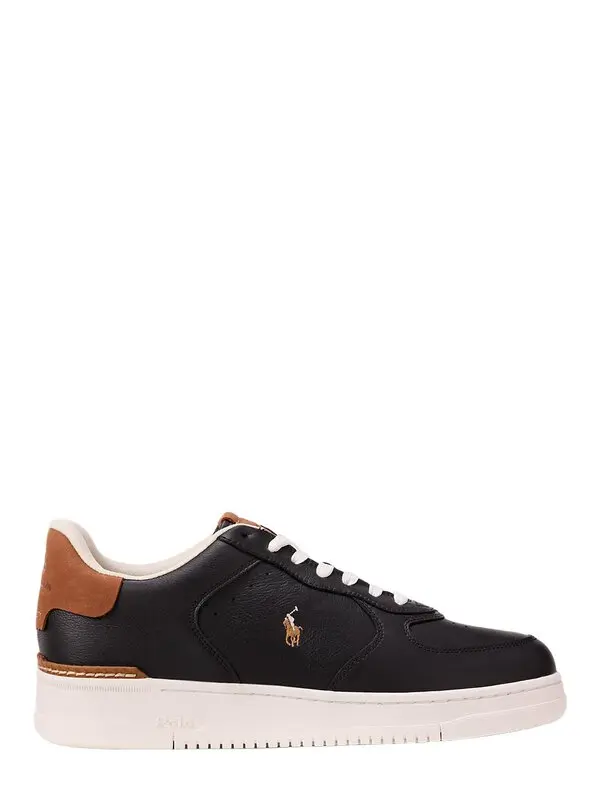 Ralph Lauren Masters Court Leather Sneaker - Black/tan