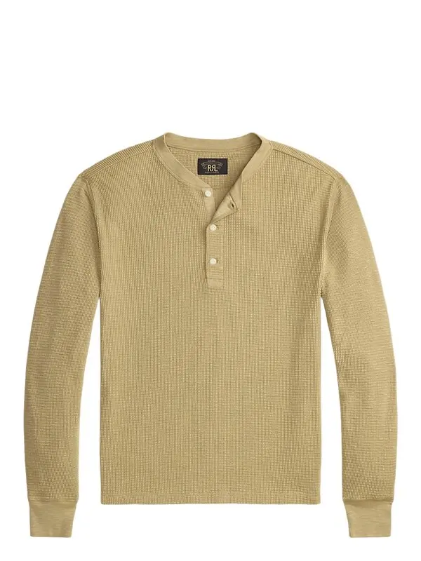 Ralph Lauren Waffle-knit Henley Shirt - Spring Beige