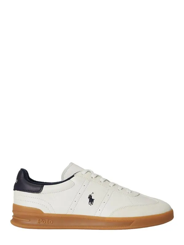 Ralph Lauren Heritage Aera Leather-suede Sneakers - Deckwash White/navy