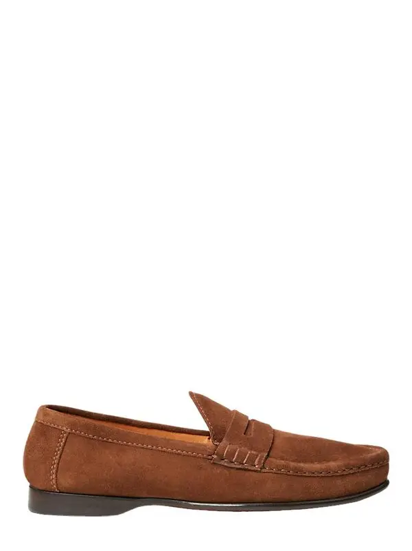 Ralph Lauren Chalmers Calf-suede Penny Loafer - Chestnut
