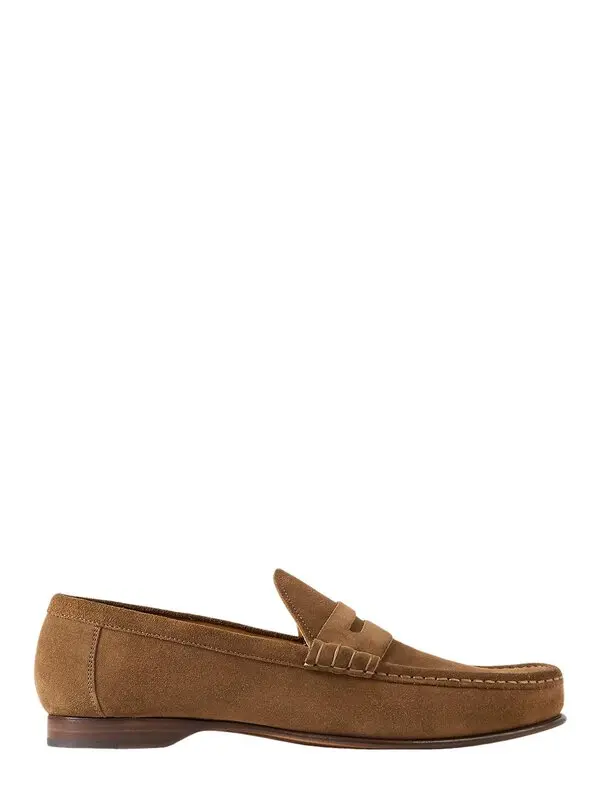 Ralph Lauren Chalmers Calf-suede Penny Loafer - Chestnut