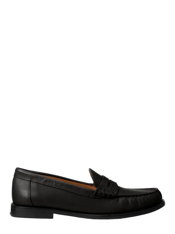 Ralph Lauren Calfskin Penny Loafer - Black