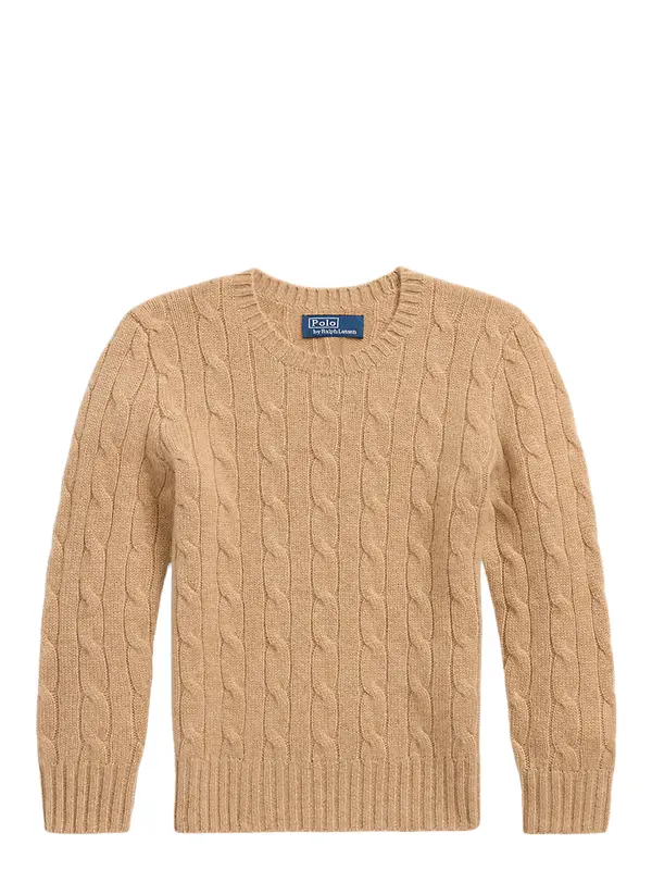 Ralph Lauren Cable-knit Cashmere Sweater - Camel Melange