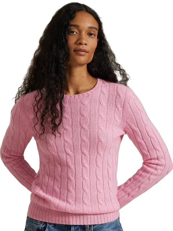 Ralph Lauren Cable-knit Cashmere Sweater - Carmel Pink