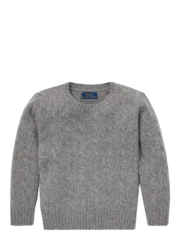 Ralph Lauren Cable-knit Cashmere Sweater - Light Grey Heather