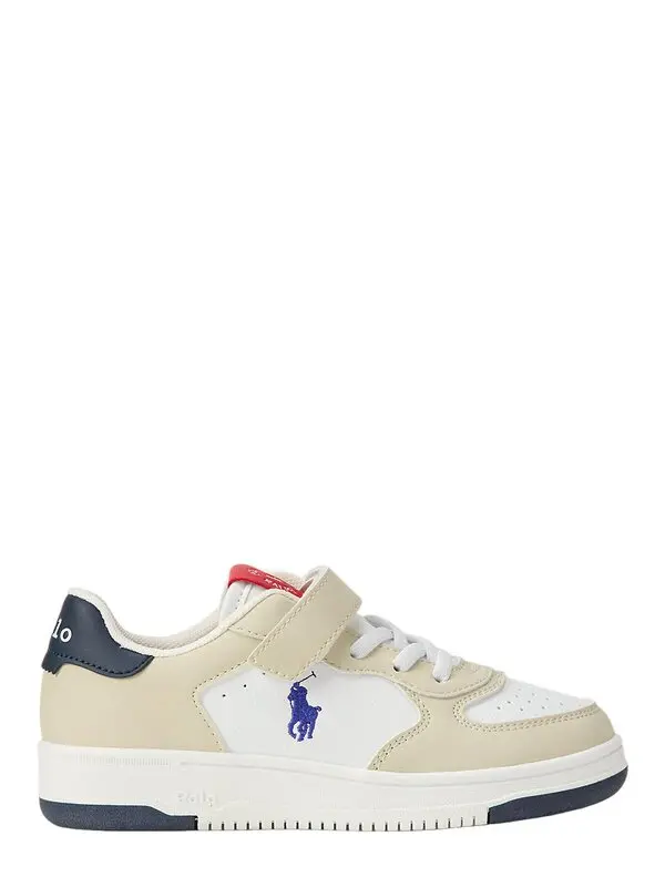 Ralph Lauren Masters Court Faux-suede Ps Sneaker - White Multi