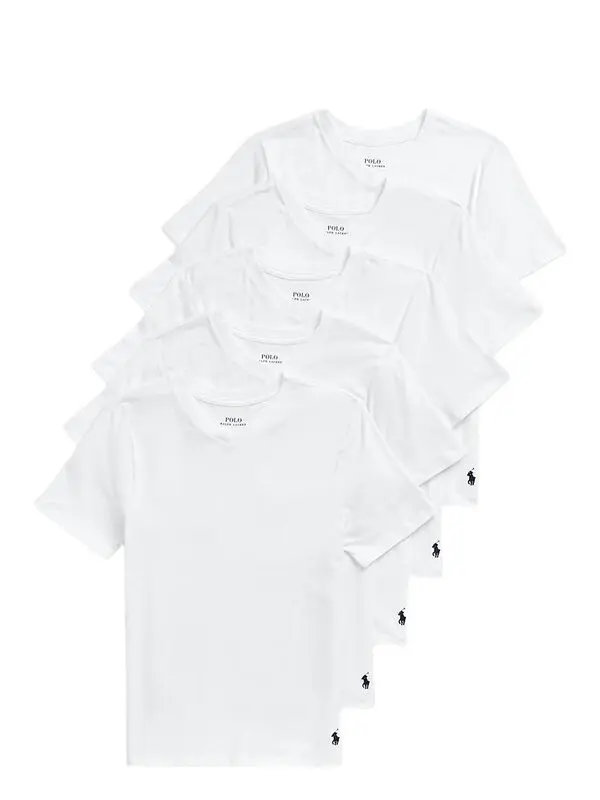Ralph Lauren Stretch Cotton Jersey V-neck 5-pack - White