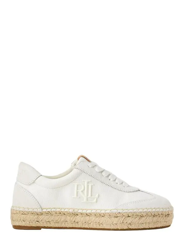 Ralph Lauren Luize Canvas & Suede Espadrille Sneakers - Snow White/bianco