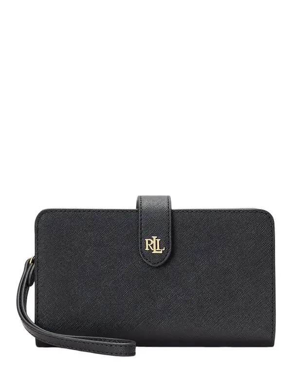 Ralph Lauren Crosshatch Leather Tech Wristlet - Black