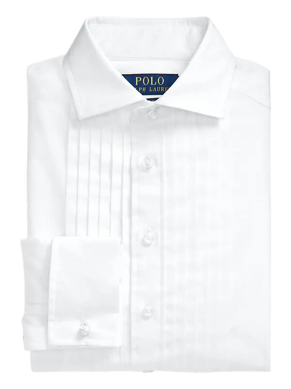 Ralph Lauren Slim Fit Cotton Poplin Tuxedo Shirt - White