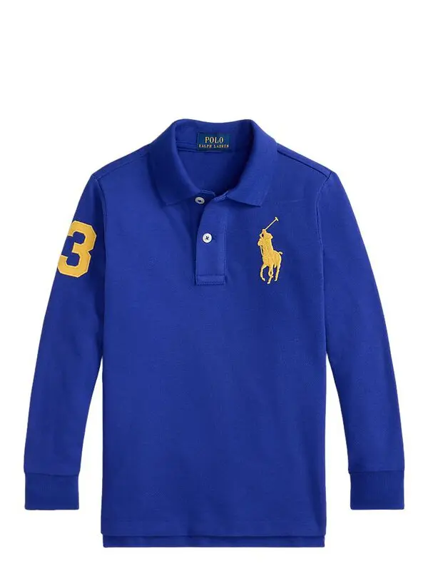 Ralph Lauren Big Pony Mesh Long-sleeve Polo Shirt - Classic Azure