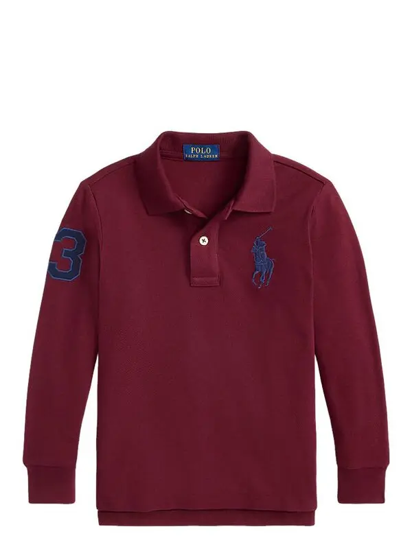 Ralph Lauren Big Pony Mesh Long-sleeve Polo Shirt - Classic Wine