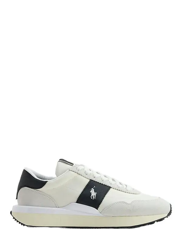 Ralph Lauren Train 89 Suede And Oxford Sneakers - Tonal Bianco