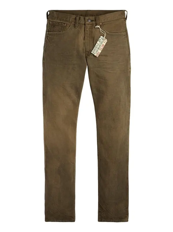 Ralph Lauren Slim Fit Distressed Jeans - Distressed Brown Wash