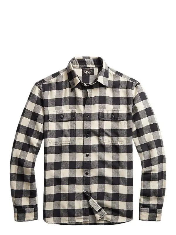 Ralph Lauren Buffalo Check Twill Workshirt - Black/cream