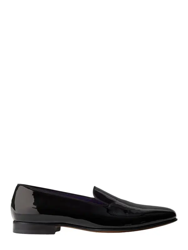 Ralph Lauren Alonzo Patent Calfskin Slipper - Black