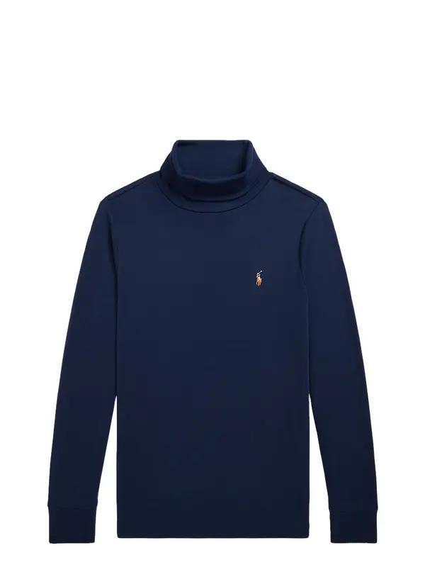 Ralph Lauren Cotton Interlock Turtleneck - Refined Navy