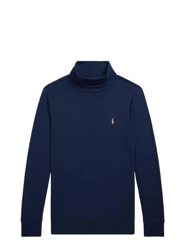Ralph Lauren Cotton Interlock Turtleneck - Refined Navy