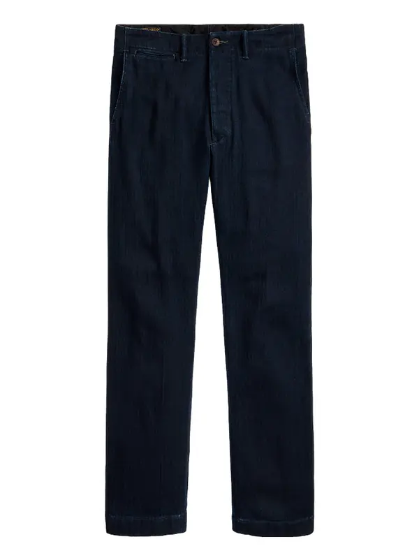 Ralph Lauren Indigo Herringbone Officer's Pant - Deep Navy