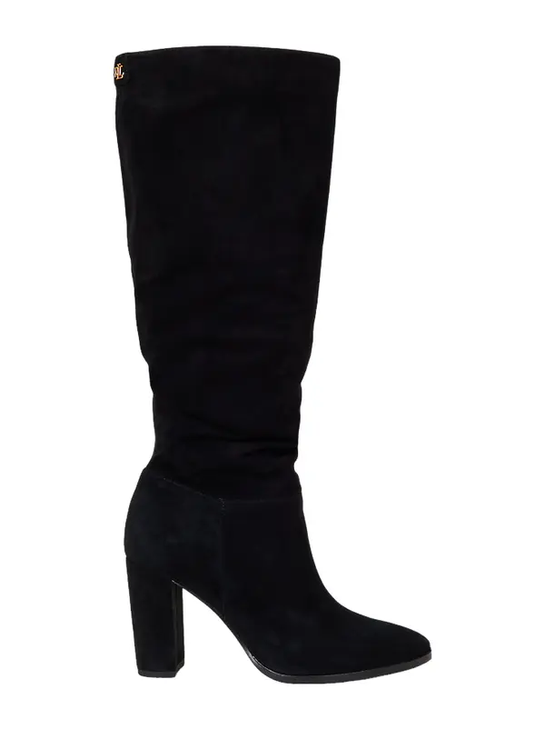 Ralph Lauren Artizan Suede Tall Boots - Black