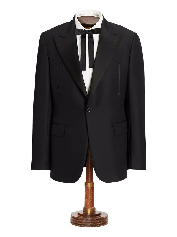 Ralph Lauren Wool Western Tuxedo Jacket - Black