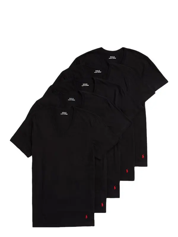 Ralph Lauren Classic Fit Wicking V-neck 5-pack - Black