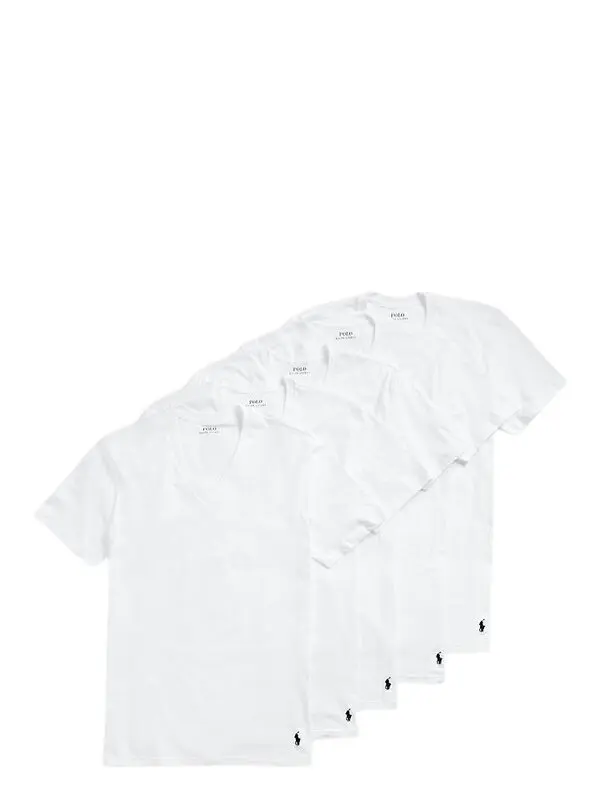 Ralph Lauren Classic Fit Wicking V-neck 5-pack - White
