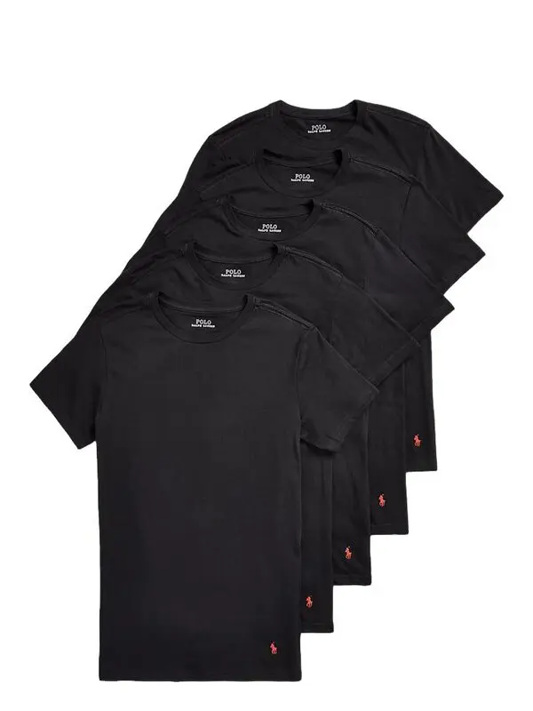 Ralph Lauren Slim Fit Wicking Crew 5-pack - Black