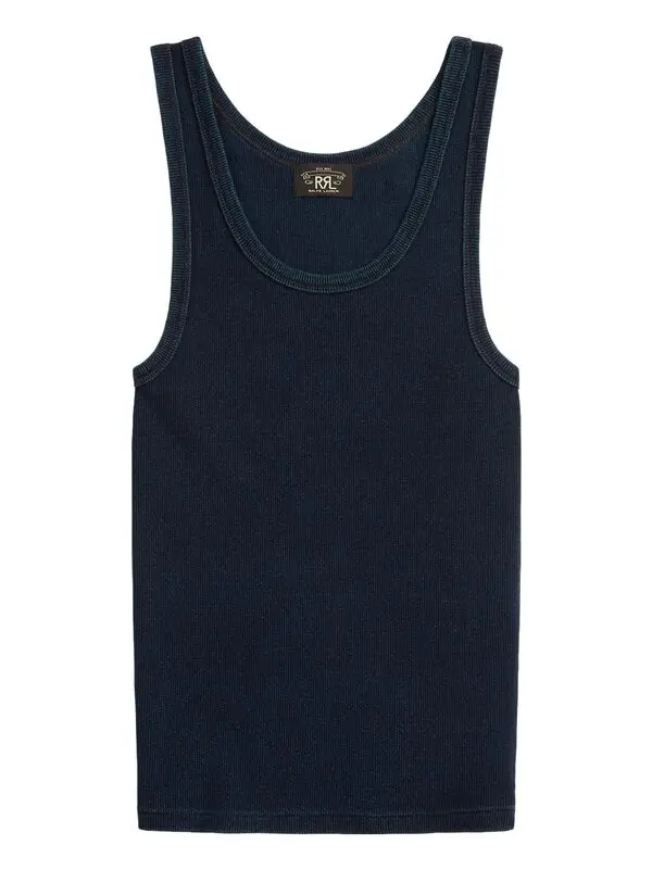 Ralph Lauren Stretch Cotton Ribbed Tank - Indigo