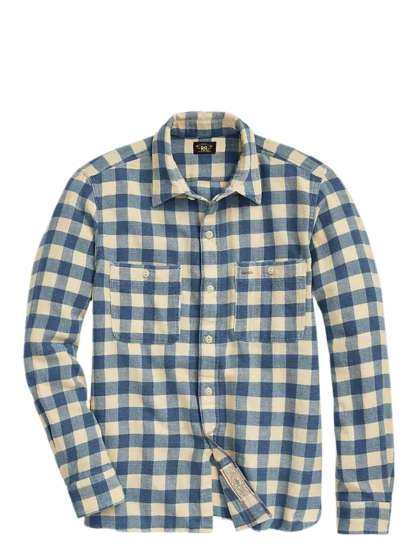 Ralph Lauren Plaid Cotton-linen Shirt - Rl-101 Indigo/cream
