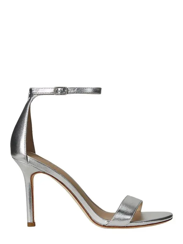 Ralph Lauren Allie Metallic Nappa Leather Sandal - Polished Silver