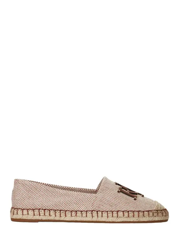 Ralph Lauren Cameryn Iii Canvas & Leather Espadrille - Natural/deep Saddle Tan
