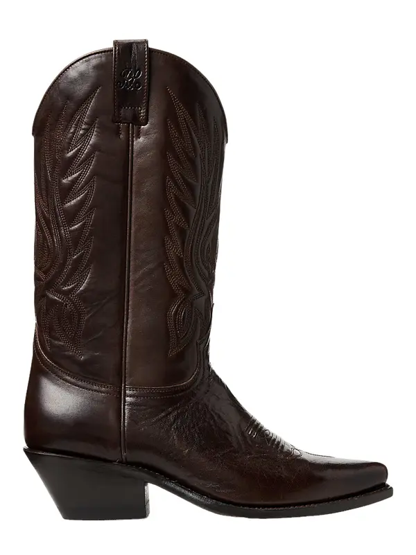 Ralph Lauren Chilton Mm Vachetta Cowboy Boot - Luggage Brown
