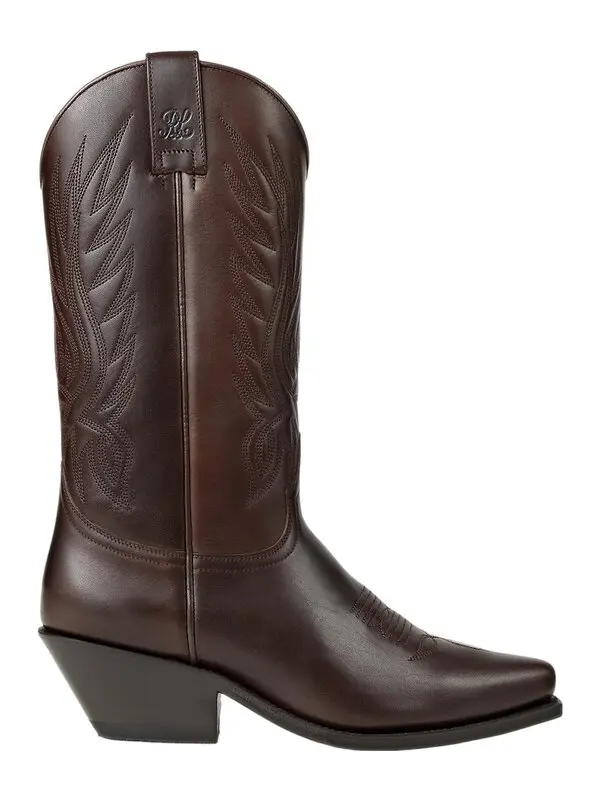 Ralph Lauren Chilton Mm Vachetta Cowboy Boots - Luggage Brown