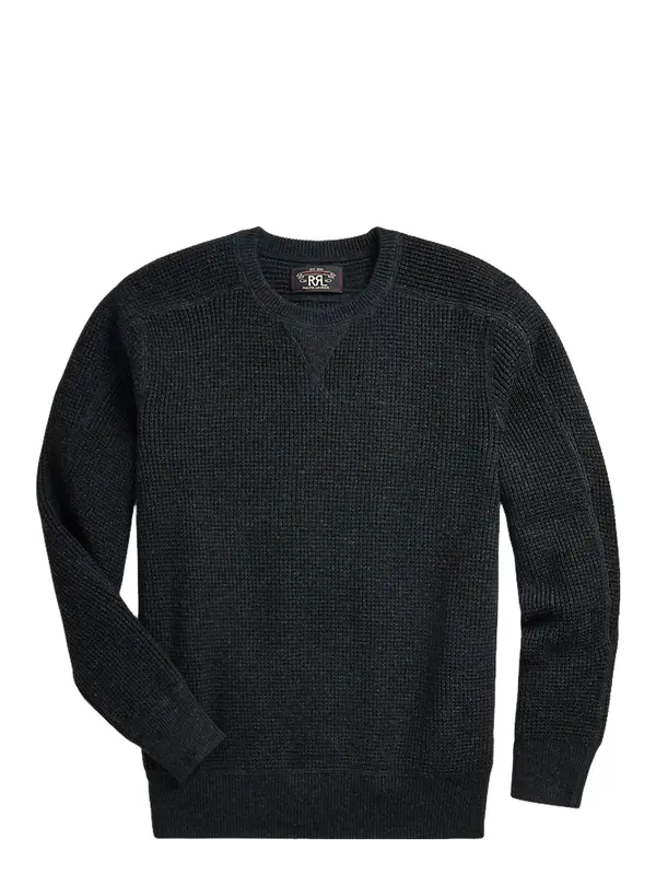 Ralph Lauren Waffle-knit Cotton-wool Sweater - Black Heather
