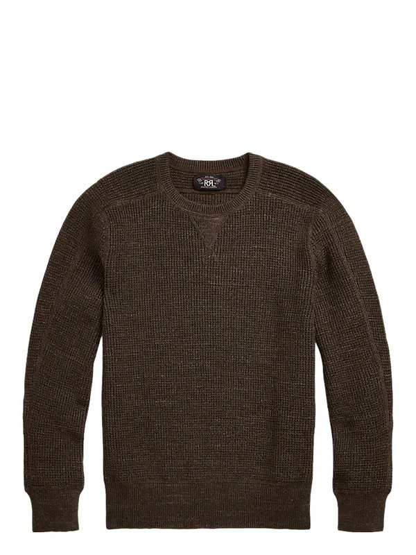 Ralph Lauren Waffle-knit Cotton-wool Sweater - Dark Olive Heather
