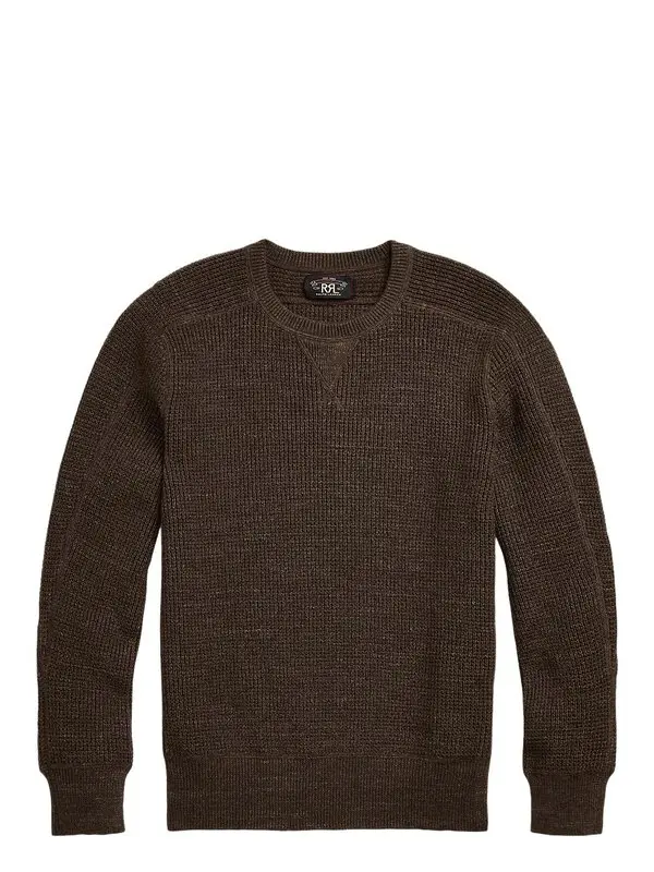 Ralph Lauren Waffle-knit Cotton-wool Sweater - Dark Olive Heather