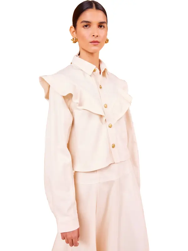 Ulla Johnson Mathilde Shirt - Pearled Cowrie