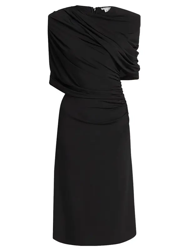 Stella McCartney Draped Cape Midi Dress - Black