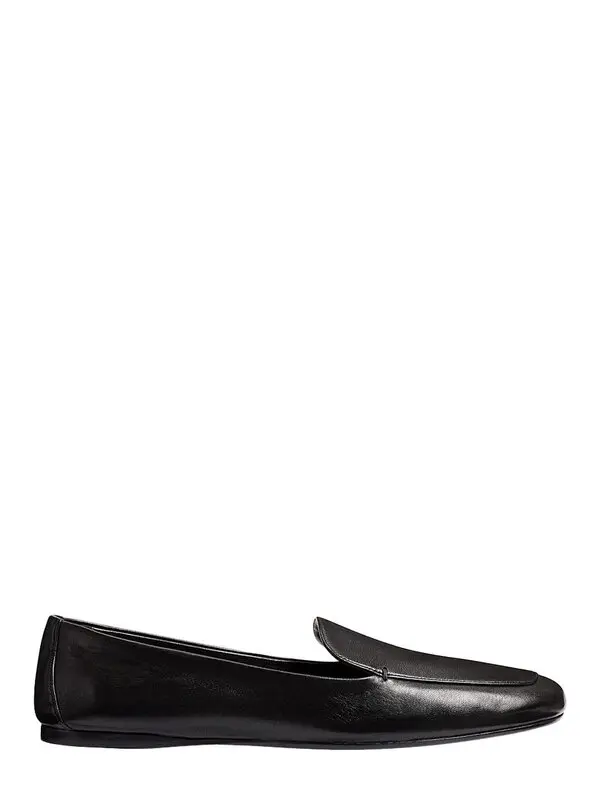 Khaite Monroe Leather Ballerina Loafers - Black