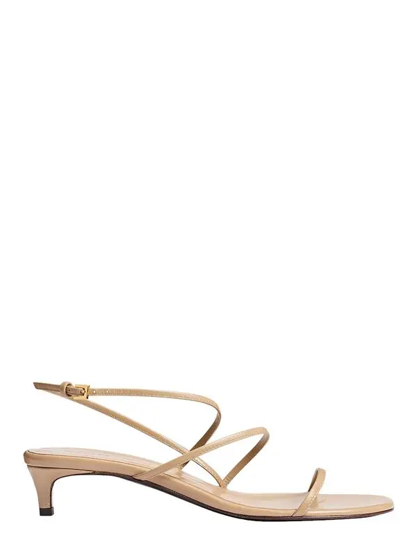Khaite Strappy Leather Kitten-heel Sandals - Nude