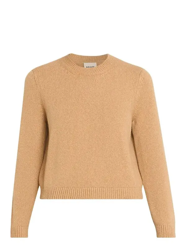 Khaite Leta Cashmere Crewneck Sweater - Biscotti