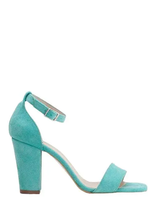 FOREVER & ALWAYS SHOES High Heel Ankle Strap Sandals - Aqua Blue