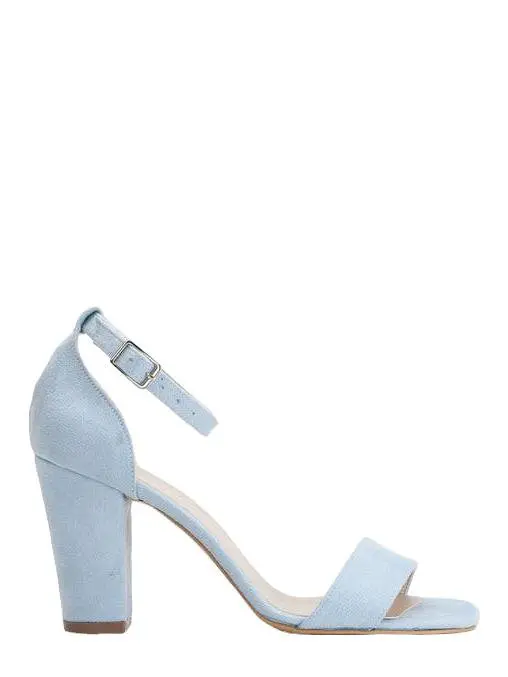 FOREVER & ALWAYS SHOES High Heel Ankle Strap Sandals - Baby Blue