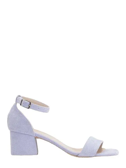 FOREVER & ALWAYS SHOES Iva Low Block Heel Sandals - Lilac