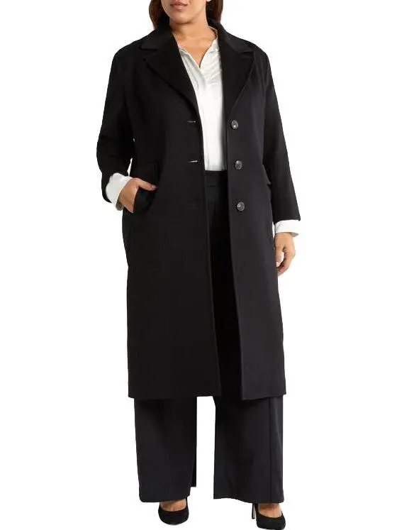Fleurette Holland Longline Wool Coat - Black
