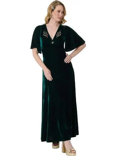 SMAK PARLOUR Cut Out Knit Maxi Dress - Emerald