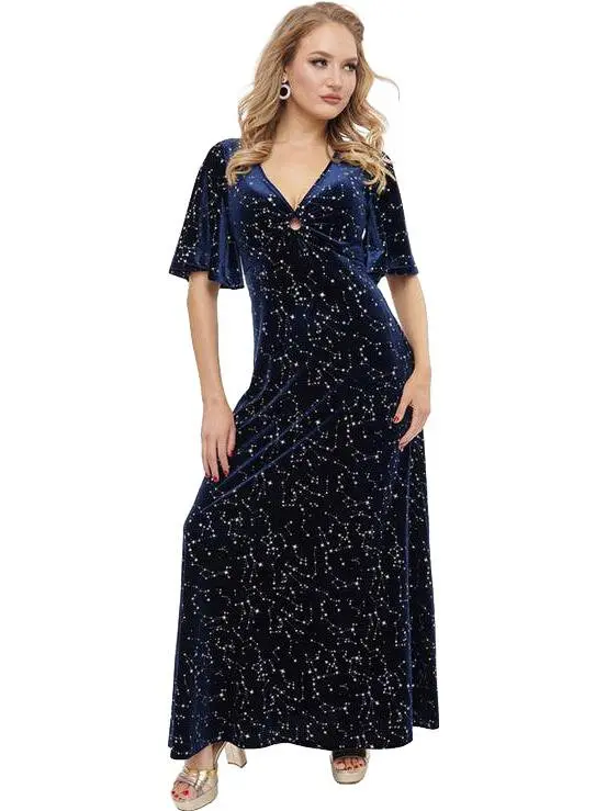 SMAK PARLOUR Cut Out Knit Maxi Dress - Navy Blue