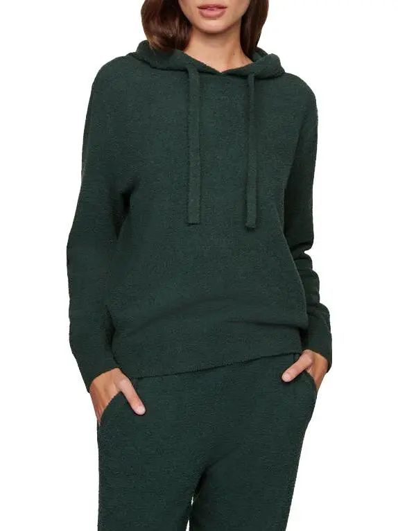 Eberjey Relaxed Fit Recycled Bouclé Hoodie - Pine