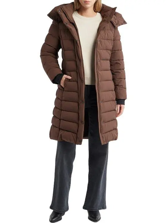 Bcbgmaxazria Water-resistant Hooded Puffer Jacket - Espresso